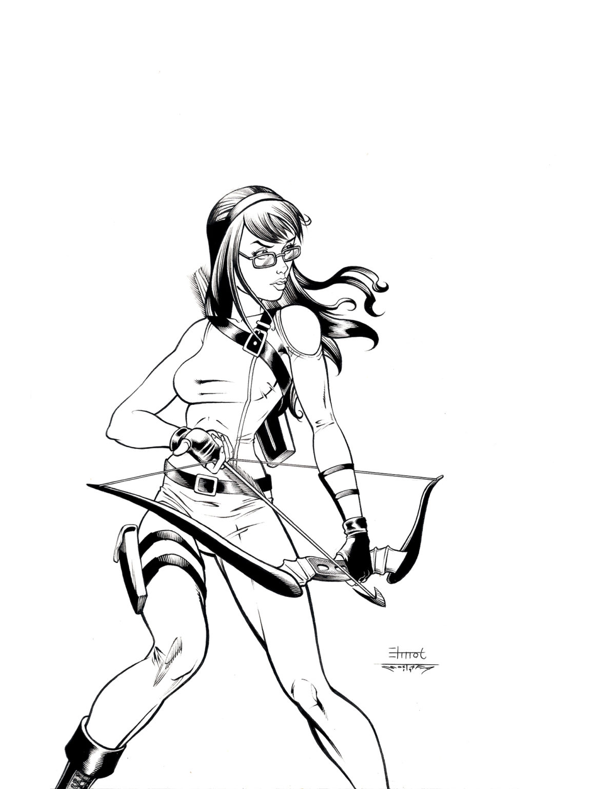 Hawkeye Kate Bishop Pinup Abel Original Art